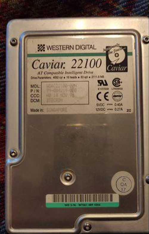 Ретро hdd WD Caviar 22100