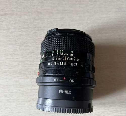 Объектив Canon FD 50mm 1.4 кольцо sony E