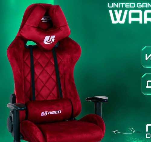 Кресло компьютерное united gamer warrior, бордовы