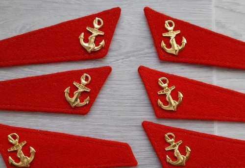 Уголки морской пехоты СССР, оригиналы, ткань