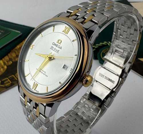 Часы мужские Omega de ville белые новые