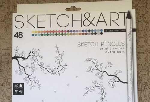 Крандаши цветные sketch&ART, 48 цветов