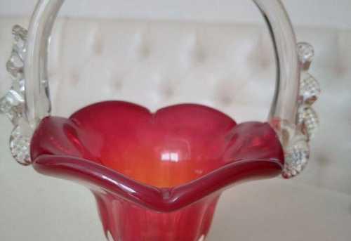 Корзина для конфет цветное стекло