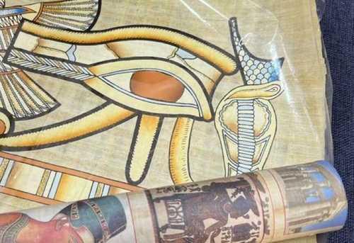 Картина Уаджет на папирусе из Египта + тубус