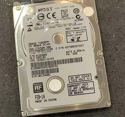 Жесткий диск Hitachi HDD 500 Gb 2,5 SATA