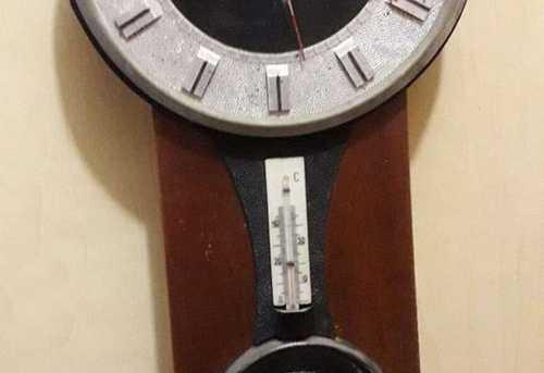 Часы Маяк с термометром и барометром