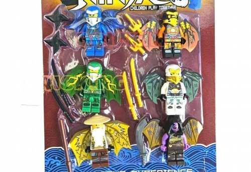 Lego Ninjago минифигурки 6 шт с крыльями