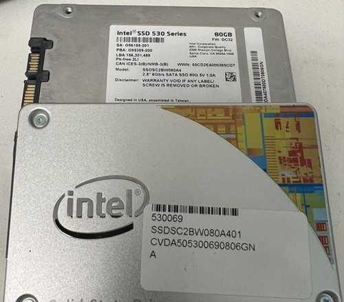 SSD Intel 530 series 80Gb почти новый