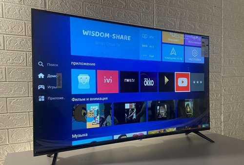 Метровый, тонкий телевизор 110 см 4K UHD Smart TV