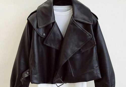 Кожаная куртка бомбер винтаж balenciaga type