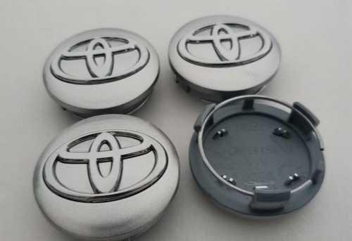 4шт колпаки для колес Toyota 57мм, серебро