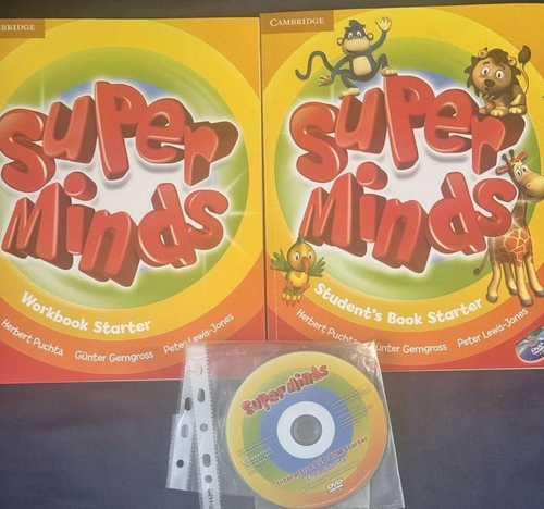 Super minds Starter учебник, раб.тетрадь, диск DVD