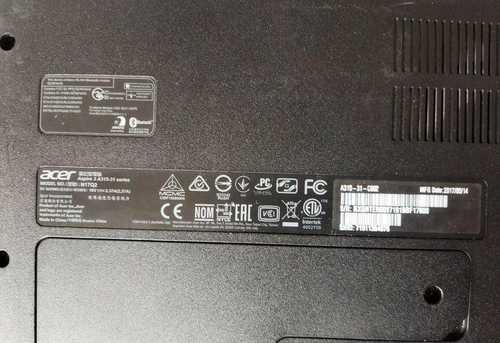 Ноутбук 15.6" Acer Aspire 3 A315-31, 120 ГБ, Celeron N3350, RAM 4 ГБ, Intel HD Graphics 500