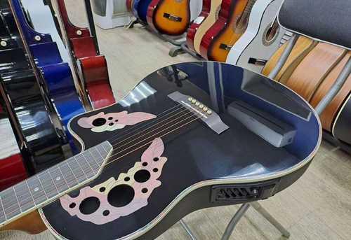 Гитара электроакустическая с подключением чёрная