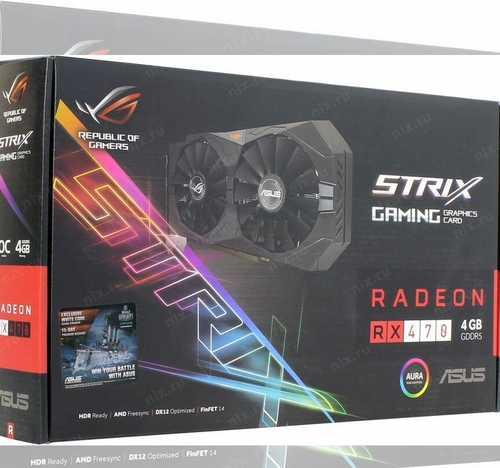 Игровая видеокарта asus ROG Strix strix-RX470-O4G