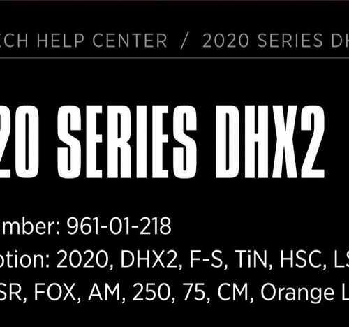 FOX DHX2 250x75