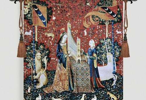 Гобелен -шпалера- "Слух" средневековый сюжет