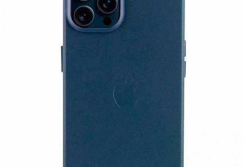 Кожаный чехол MagSafe iPhone 15 Pro Max Blue