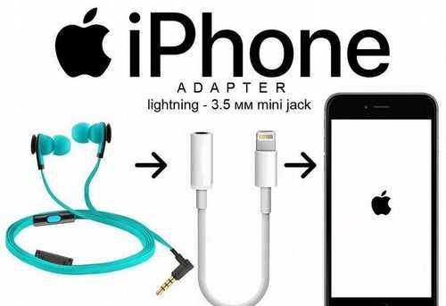 iPhone переходник lightning на 3.5 мм mini jack