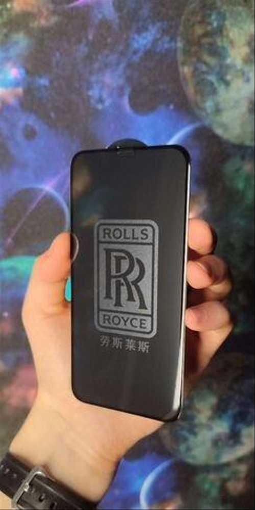 Защитное стекло iPhone XR/11 с рисунком RollsRoyce