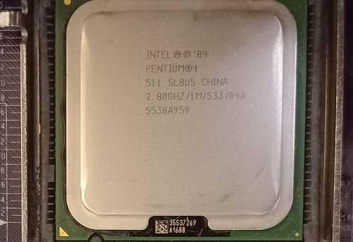 Процессор pentium 4 2.8 lga775 sl8u5 + мат. плата