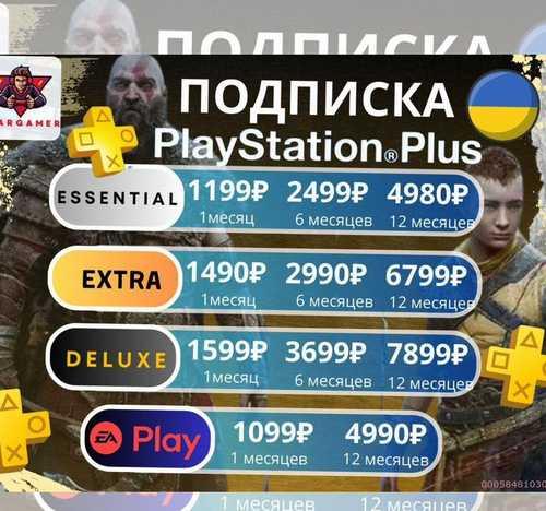 Подписка PS Plus Россия Игры PlayStation PS4 и PS5 (Арт.40640)