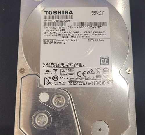 Жёсткий диск 2тб hdd 3.5 Toshiba DT01ACA200