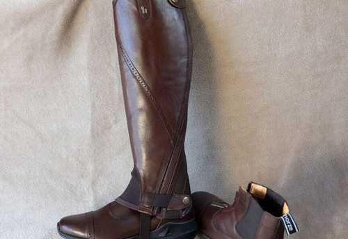 Краги и ботинки для верховой езды коричневые