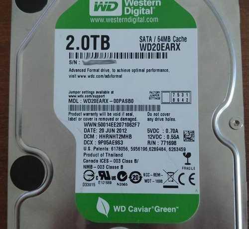 Жесткий диск HDD WD Green 2TB (WD20earx)