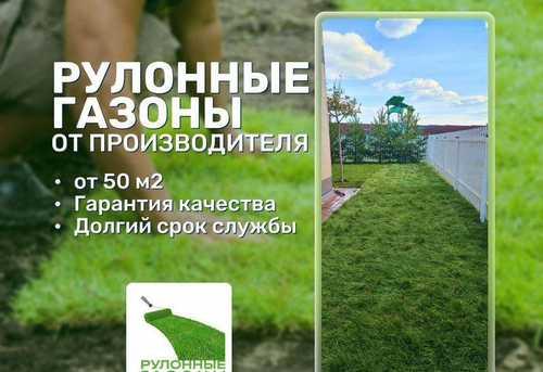 Рулонный газон. Насыщенный зеленый цвет