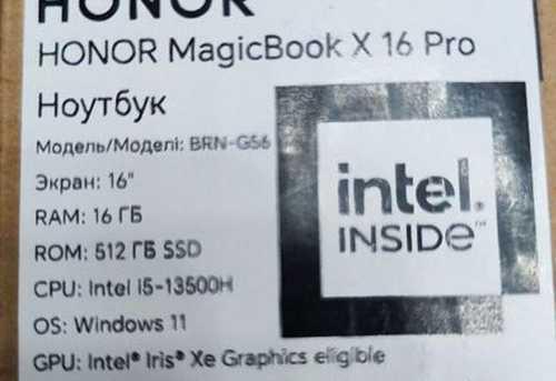 Honor Magicbook X 16 pro 2023,I5-13500H,ips,16/512