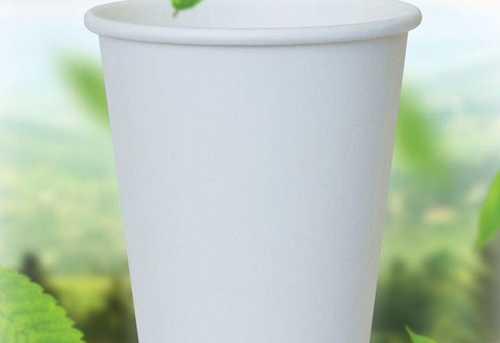 Одноразовые стаканы бумажные для кофе белые 250мл