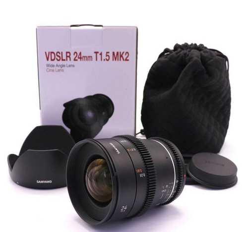 Samyang vdslr 24mm T1.5 MK2 Canon EF в упаковке