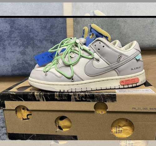Кроссовки nike dunk off white lot26/50