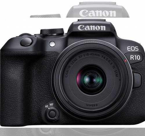 Фотоаппарат Canon EOS R10 черный 24.1Mpix 2.95" 2160p WiFi Canon RF-S 18-45mm f/4.5-6.3 IS STM LP-E1