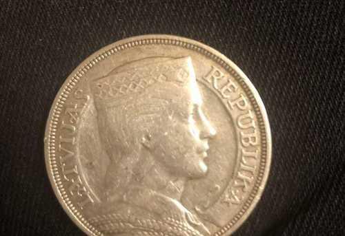 Латвия монета 5 лат 1931