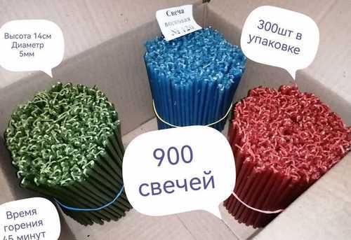 Свечи восковые №120 "Зеленый, Красный, Синий"