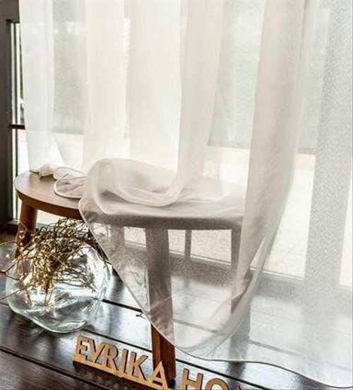Тюль Дебора (Айвори) Молочный канвас на окна