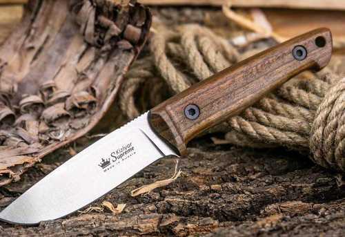 Нож Santi Aus-8 Stonewash, дерево, кожа