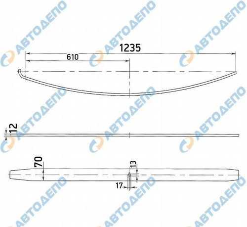 Лист рессорный задний, подкоренной mitsubishi cant