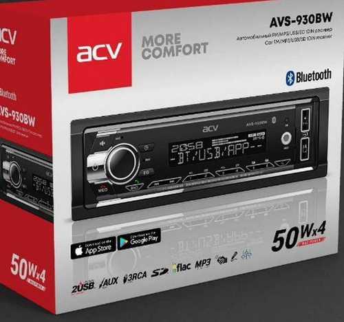 Автомагнитола ACV FM/MP3/USB/SD белая подсветка AV