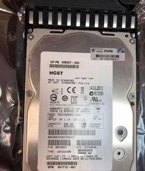 Жесткий диск HP 606227-003 (600Gb) SAS