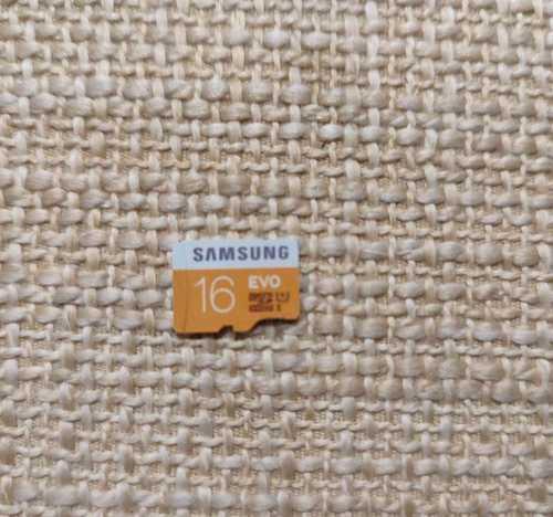 Карта памяти microsd Samsung evo 16 Гб