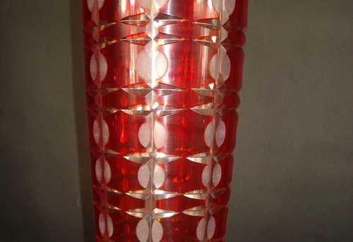 Массивная ваза Двухцветный рубиновый цвет шедевр