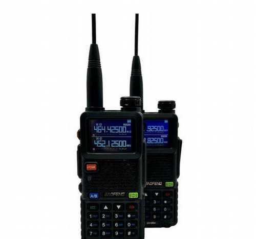 Комплект раций baofeng UV-5RH 10 Ватт (3 режима мощности) 2 шт, type-C, с гарнитурами, цвет черный