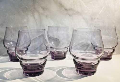Антиквариат стаканы с цветным стеклом винтаж