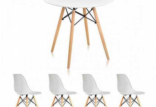Стол и стул 4 шт eames комплект белый