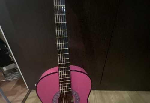Акустическая гитара розовая