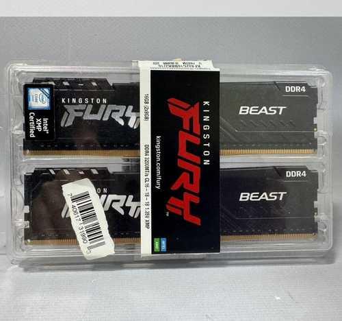 DDR4 16Гб (kit of 2) 3200мгц Kingstone Fury Beast