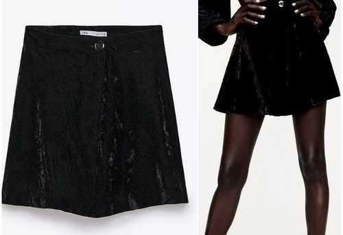 Юбка-шорты Zara бархат рS